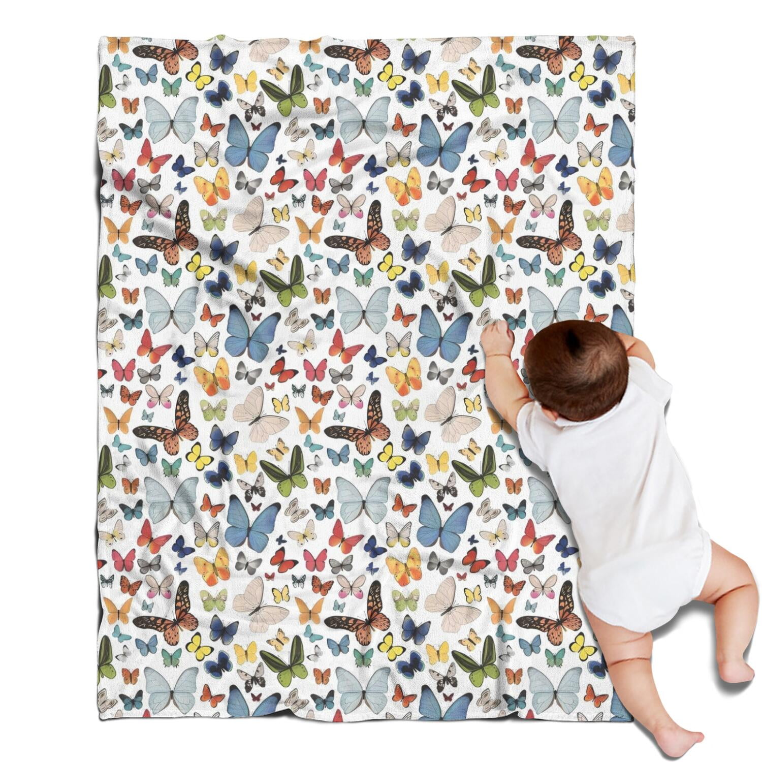 Butterfly Colorful Insect Pattern Blanket,Comfortable Soft Flannel ...