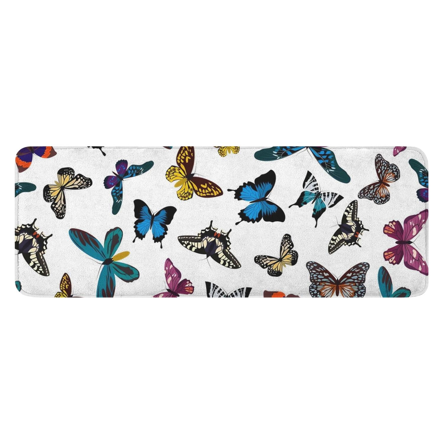 Butterfly Colorful Wing Pattern Kitchen Rug Mat,Kitchen Runner Rugs Non ...