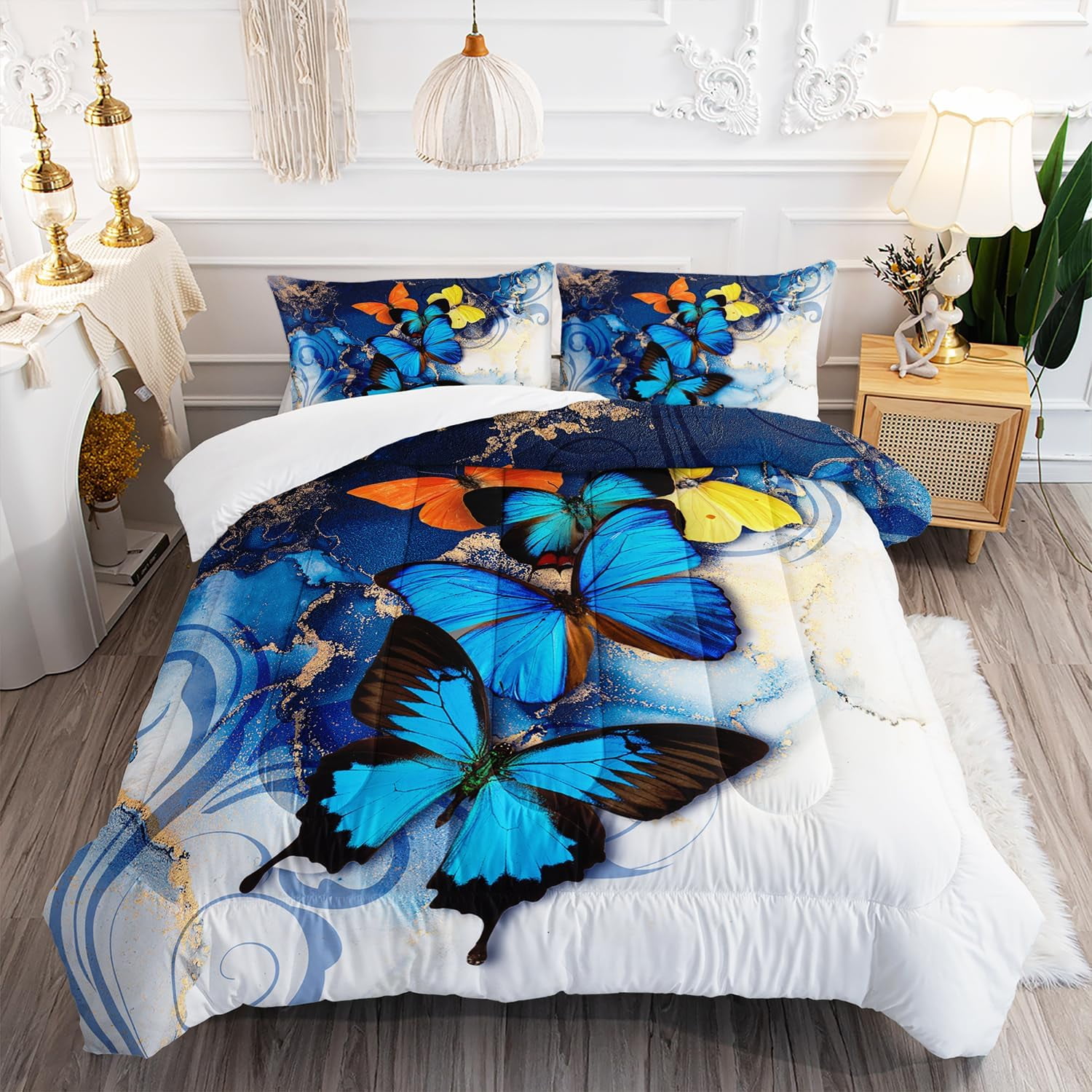 Butterfly Comforter Set Full Size Fairy Tales Forest Beautiful ...