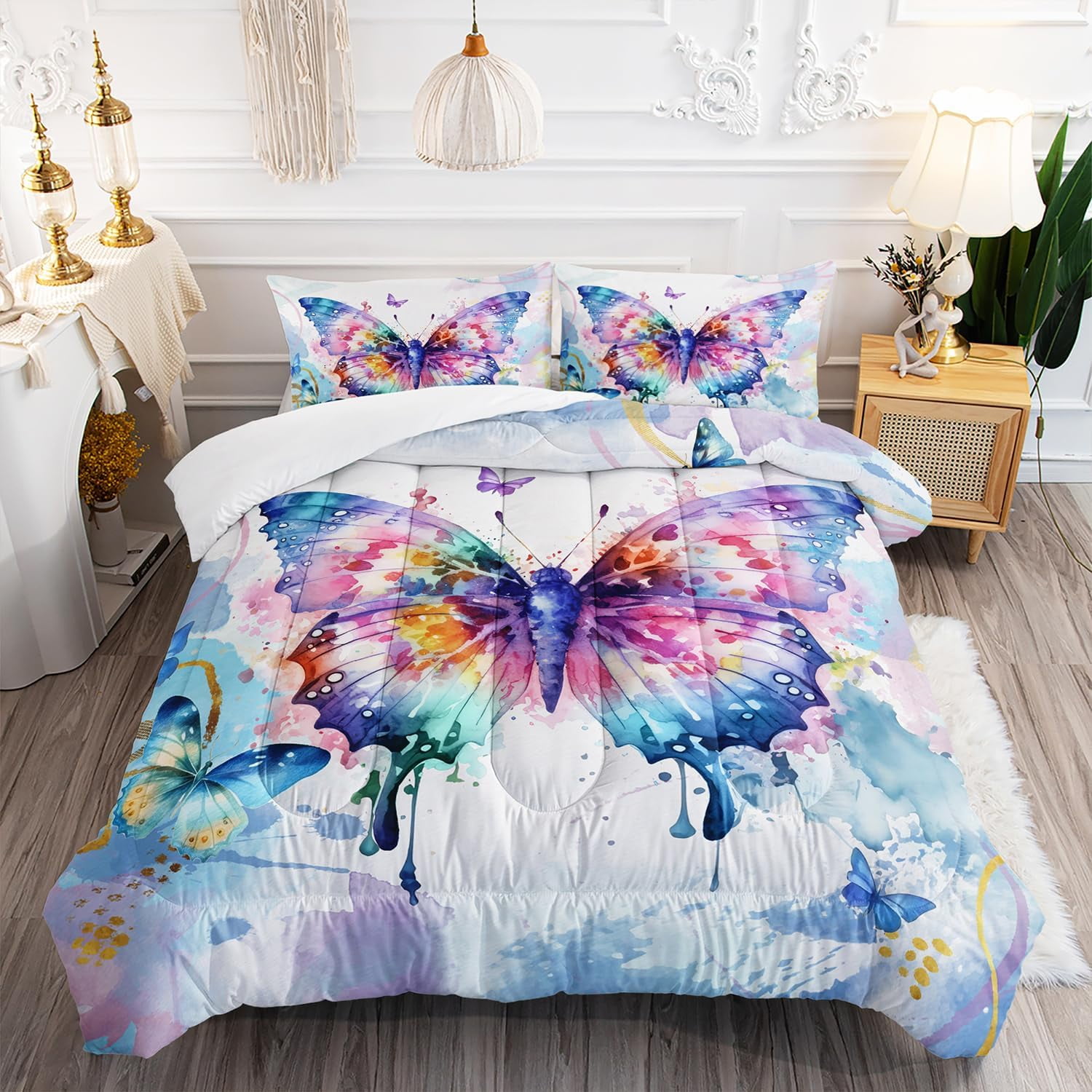Butterfly Comforter Set Full Size Fairy Tales Forest Beautiful ...