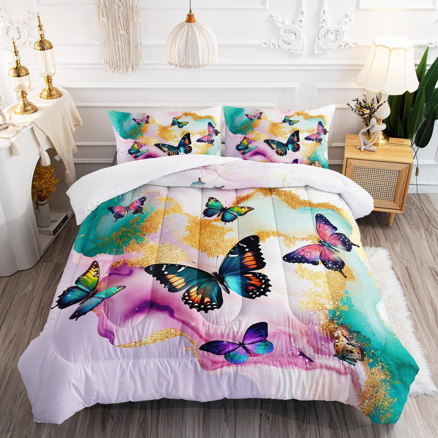 Butterfly Comforter Set Full Size Fairy Tales Forest Beautiful ...