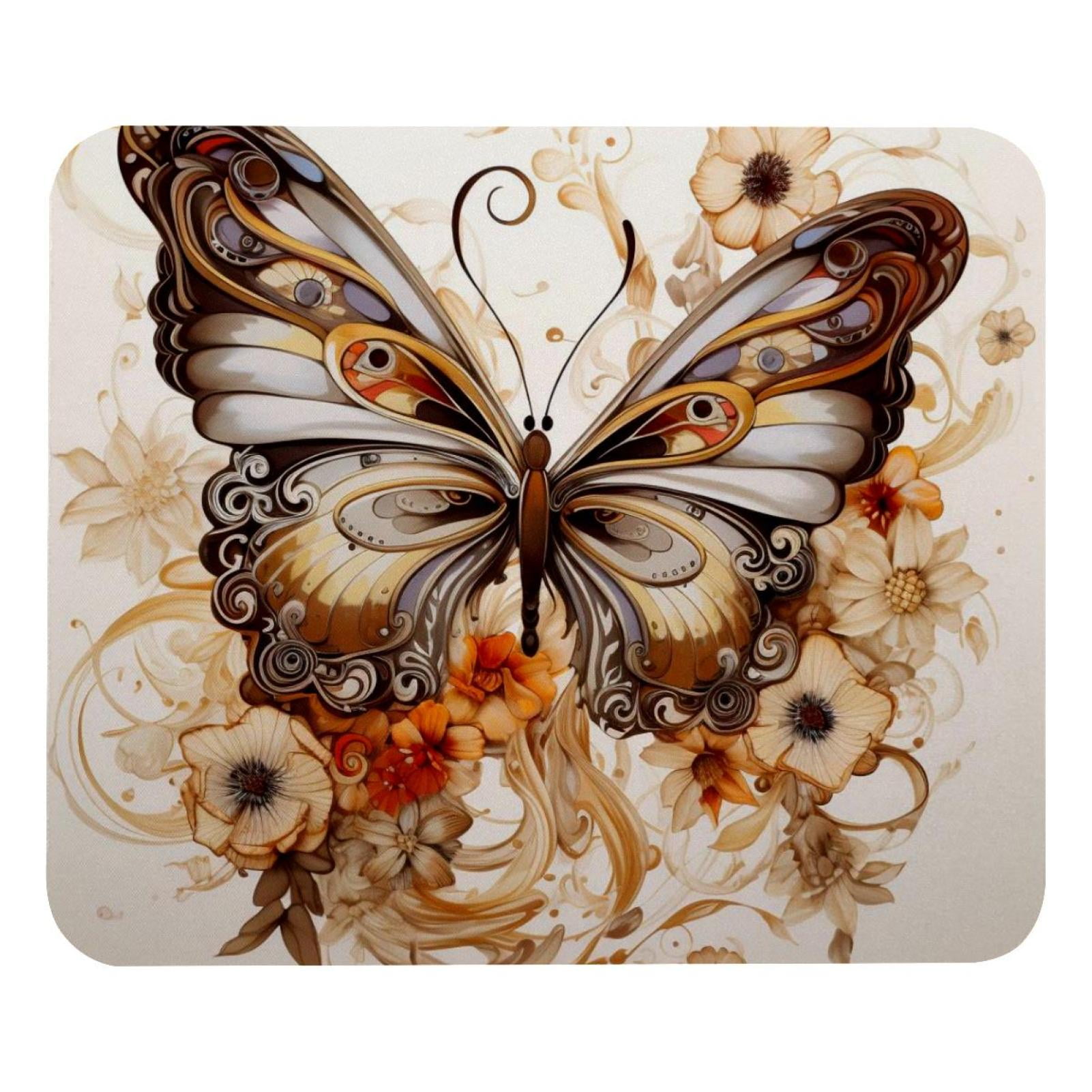 Butterfly Computer Mouse Pad,Rubber Mouse Mat for Gaming, Office ...