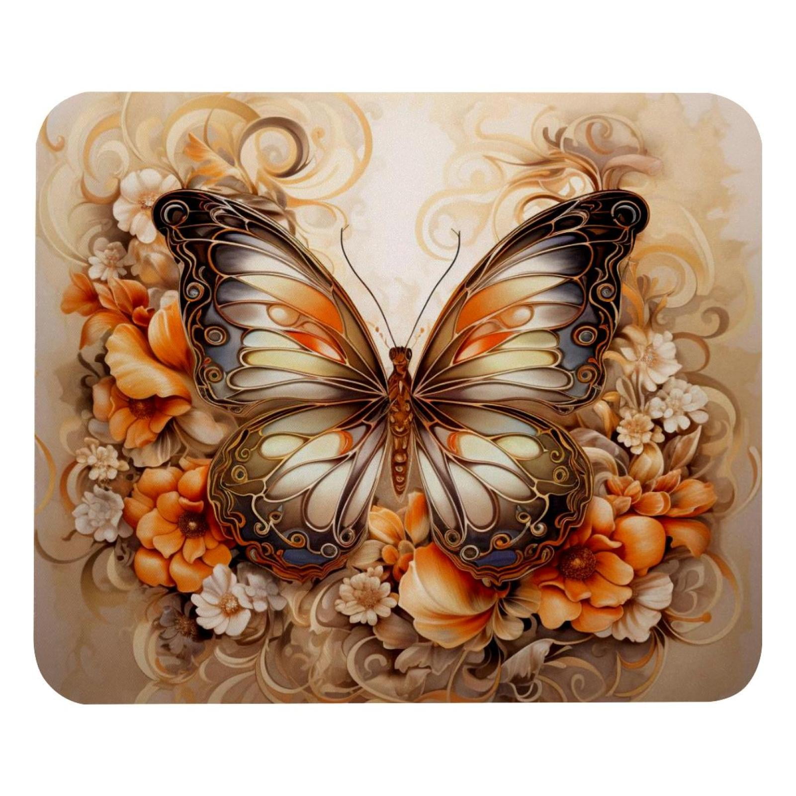 Butterfly Computer Mouse Pad,Rubber Mouse Mat for Gaming, Office ...