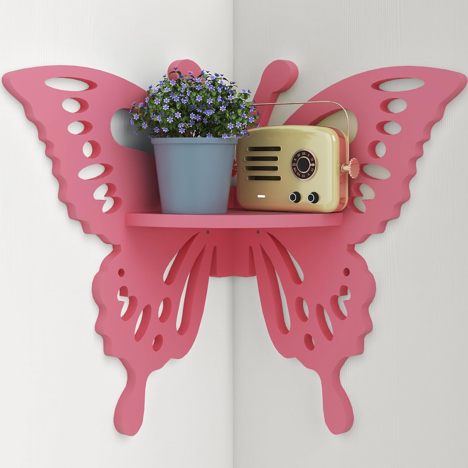 Butterfly Corner Shelf Nursery Wall Deor Floating Corner Shelf for Kid ...
