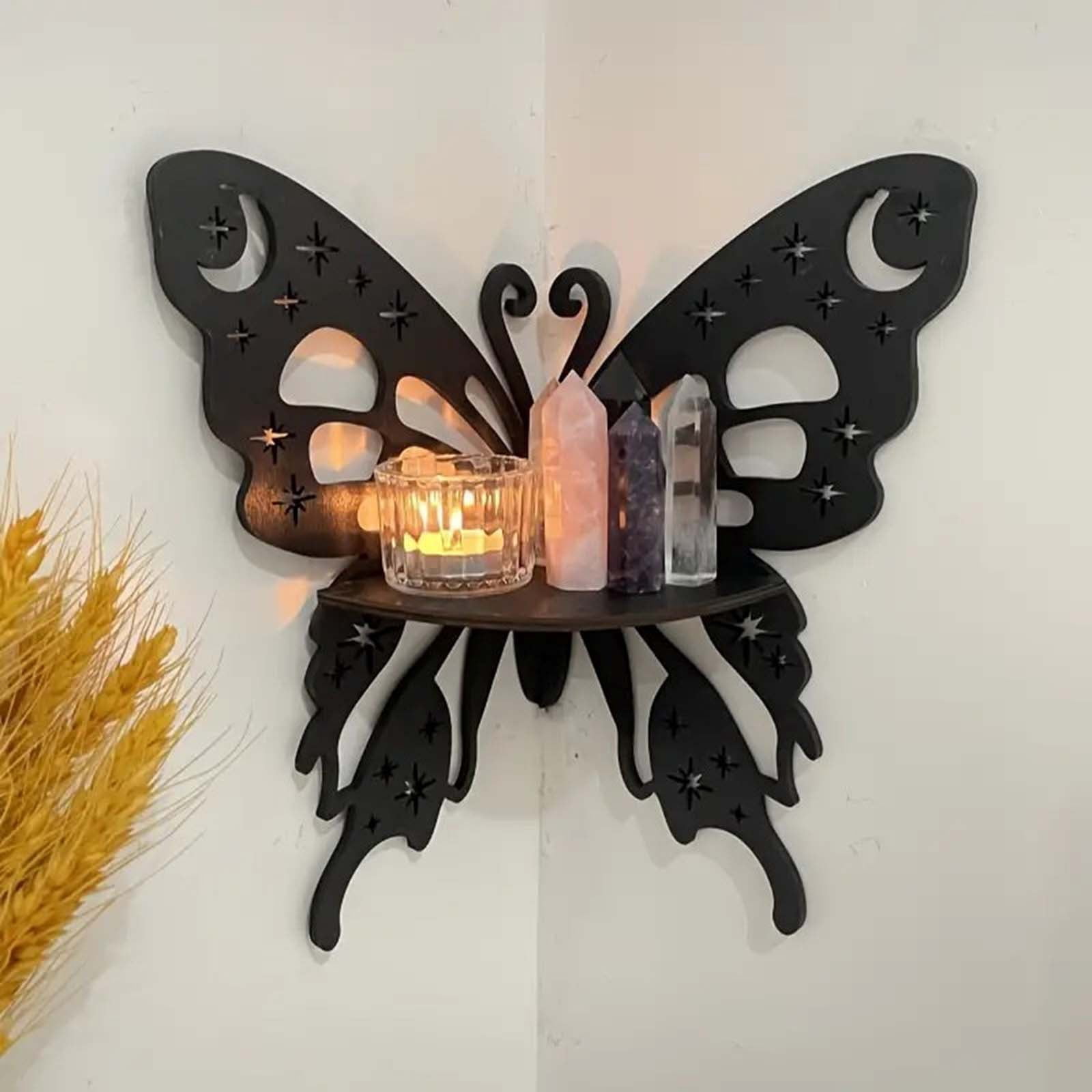 Butterfly Corner Shelf Wall Art Decor Boho Wall Shelf Decorative ...