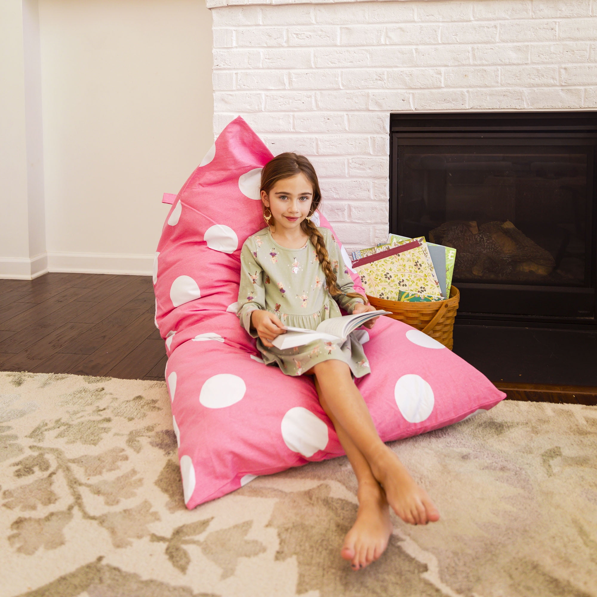 Butterfly Craze Bean Bag Chair Cover, Functional Toddler Toy Organizer ...