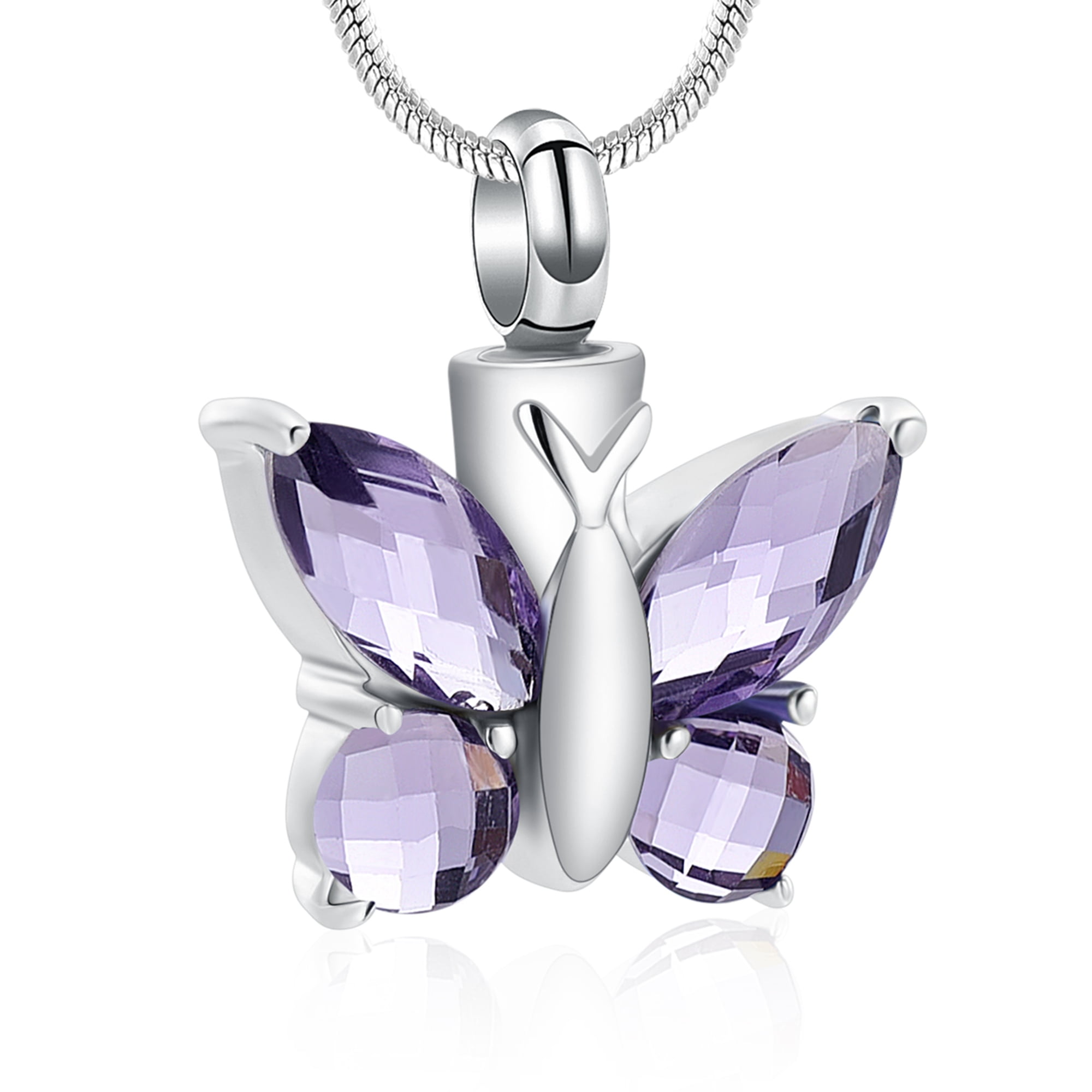 Imrsanl Butterfly Cremation Necklace, Stainless Steel Memorial Jewelry ...