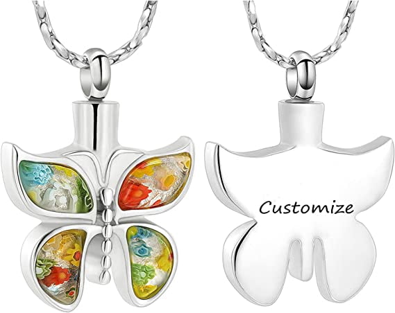 Butterfly Cremation Urn Necklace for Ashes - Human Memorial Keepsake ...