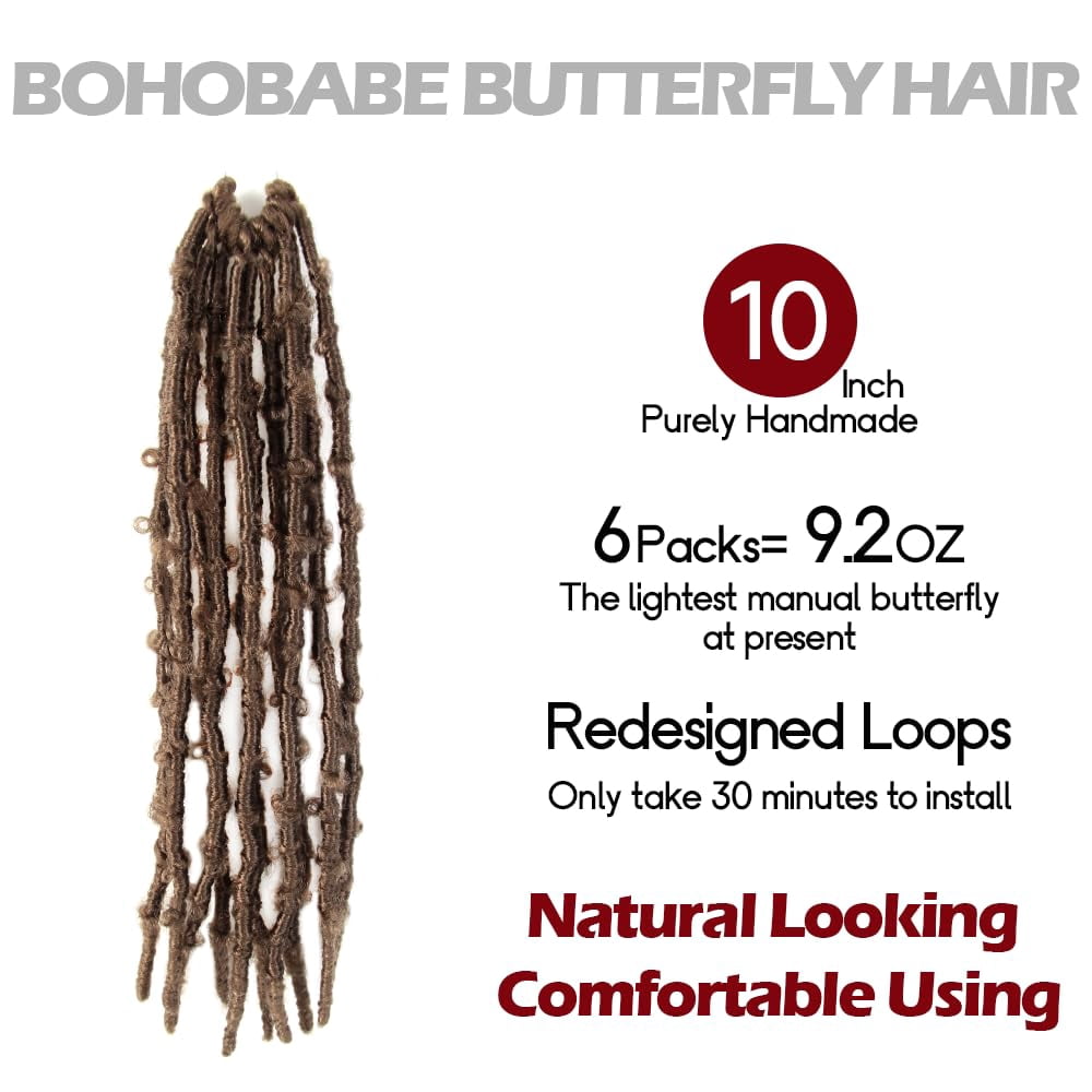 Butterfly Crochet Locs 10 Inch 6 Packs Pre Looped Crochet Butterfly ...