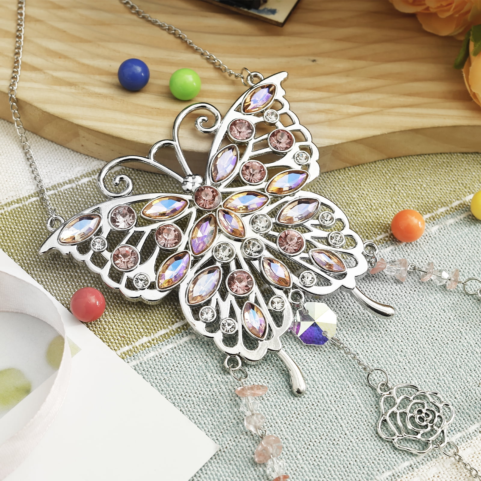 Butterfly Crystal Suncatcher Window Exquisite Window Suncatcher ...