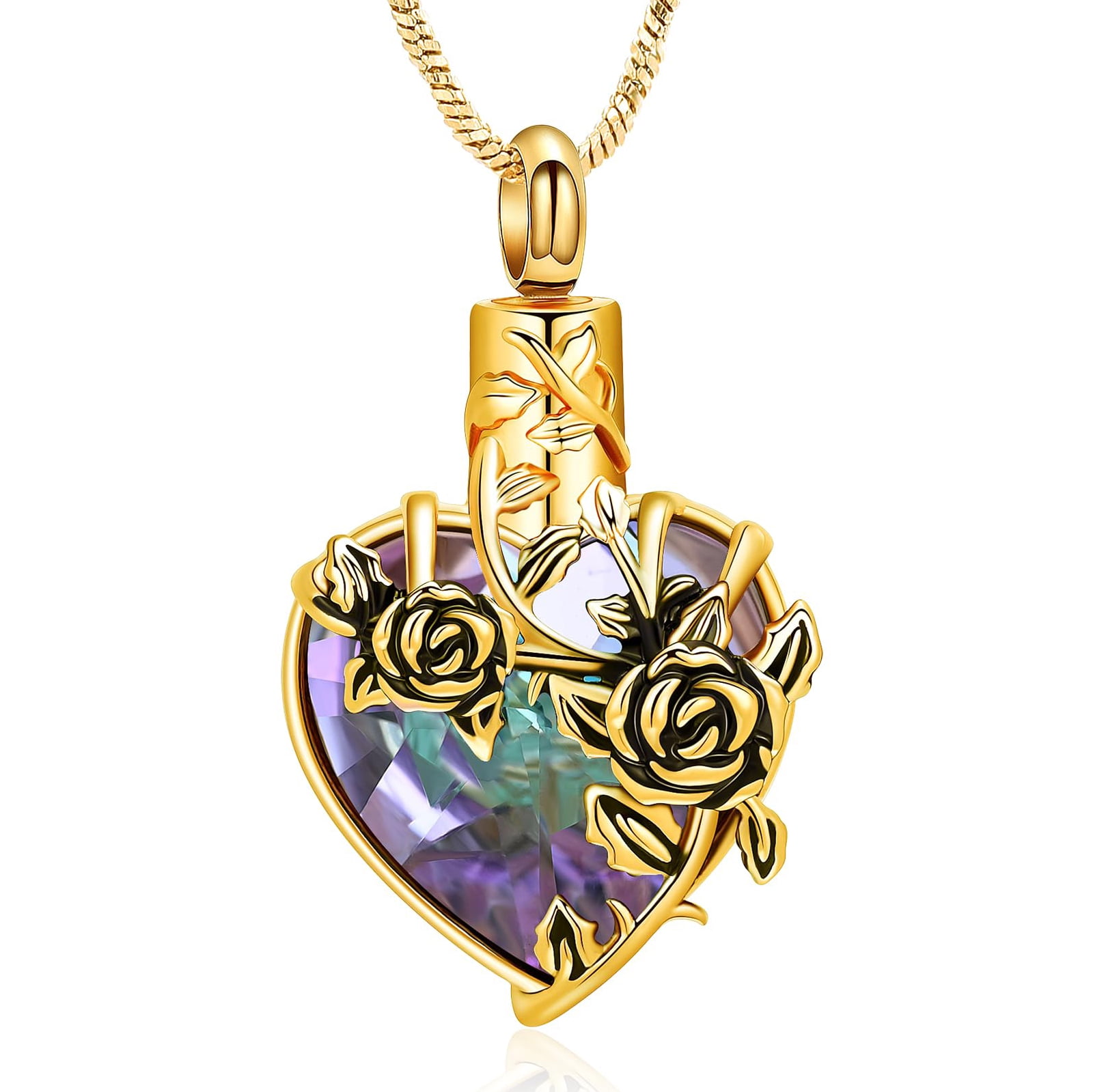 Butterfly CrystalUrn Heart Pendant Cremation Jewelry for Ashes Holder ...
