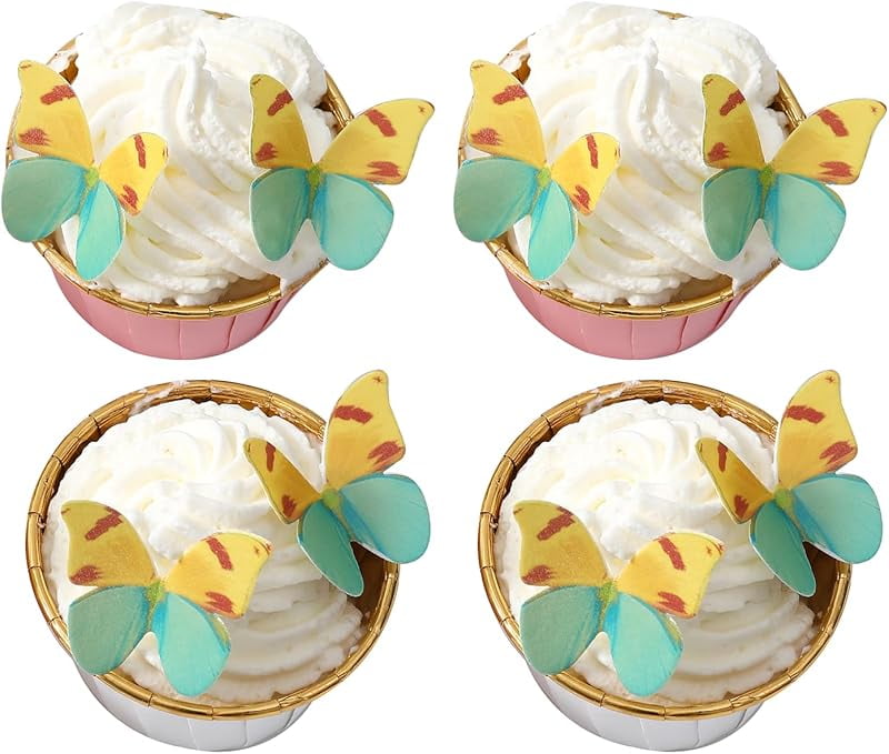 Butterfly Cupcake Toppers 48Pcs Edible Butterfly Cake Decorations ...
