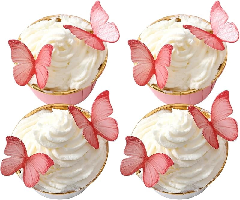 Butterfly Cupcake Toppers 48Pcs Edible Butterfly Cake Decorations ...