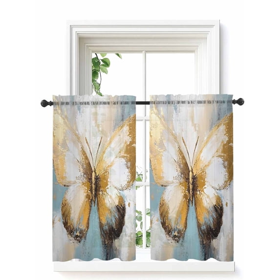 Butterfly Curtains 54 Inch Length, Sheer Curtains for Bedroom Living ...