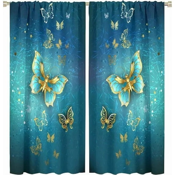 Butterfly Curtains for Living Dining Room Bedroom Hotel Nordic Modern ...