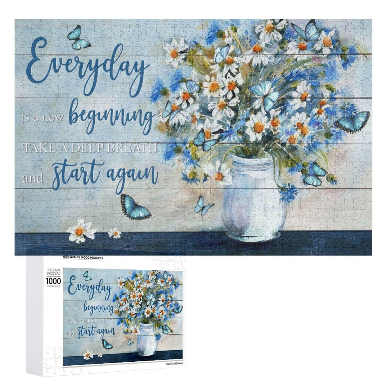 Butterfly and Daisy 1000 Piece Jigsaw Puzzles for Adults - Everyday Is ...