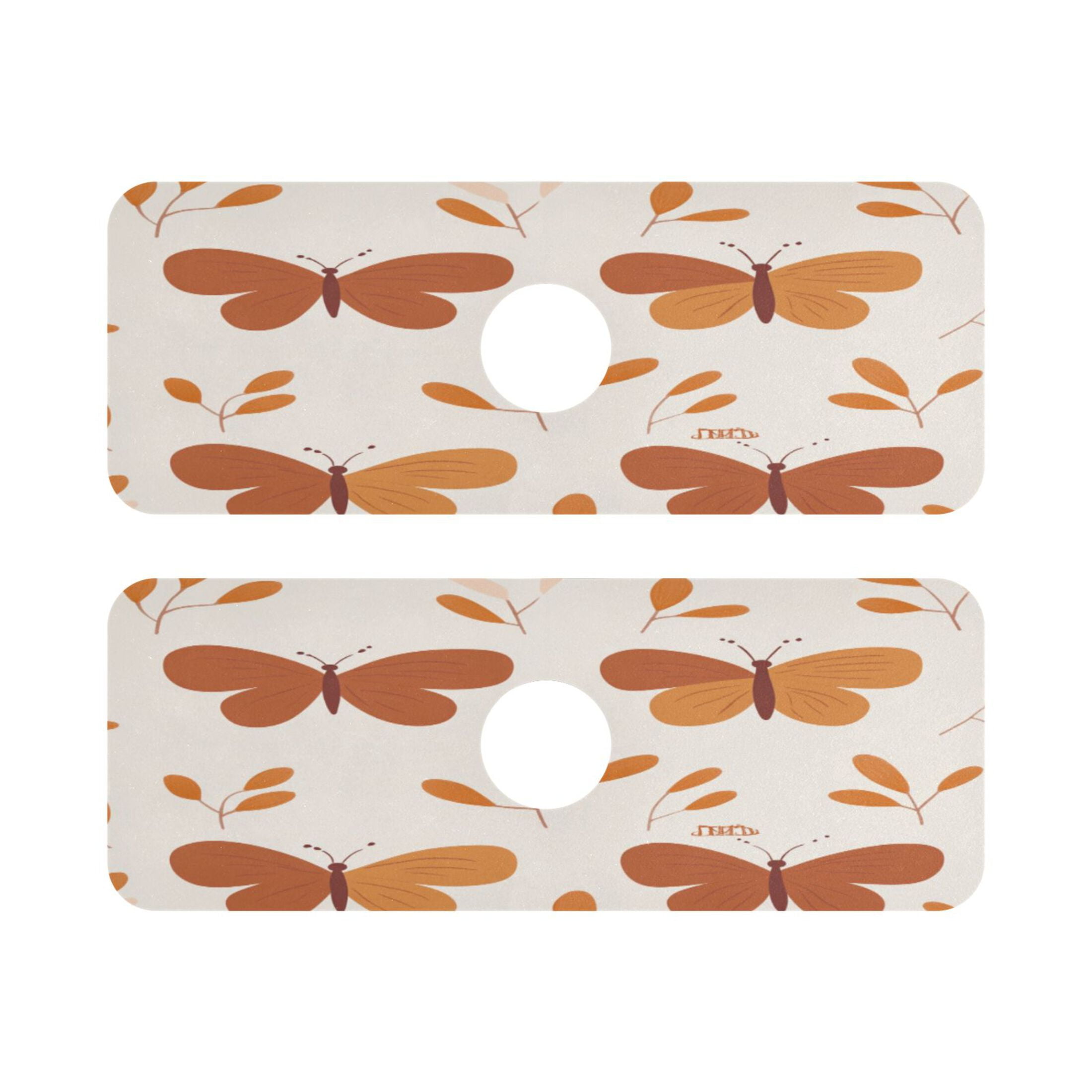 Butterfly Dance Pattern Quick Dry Silicone Algae Faucet Pad 14.7x5.4in ...