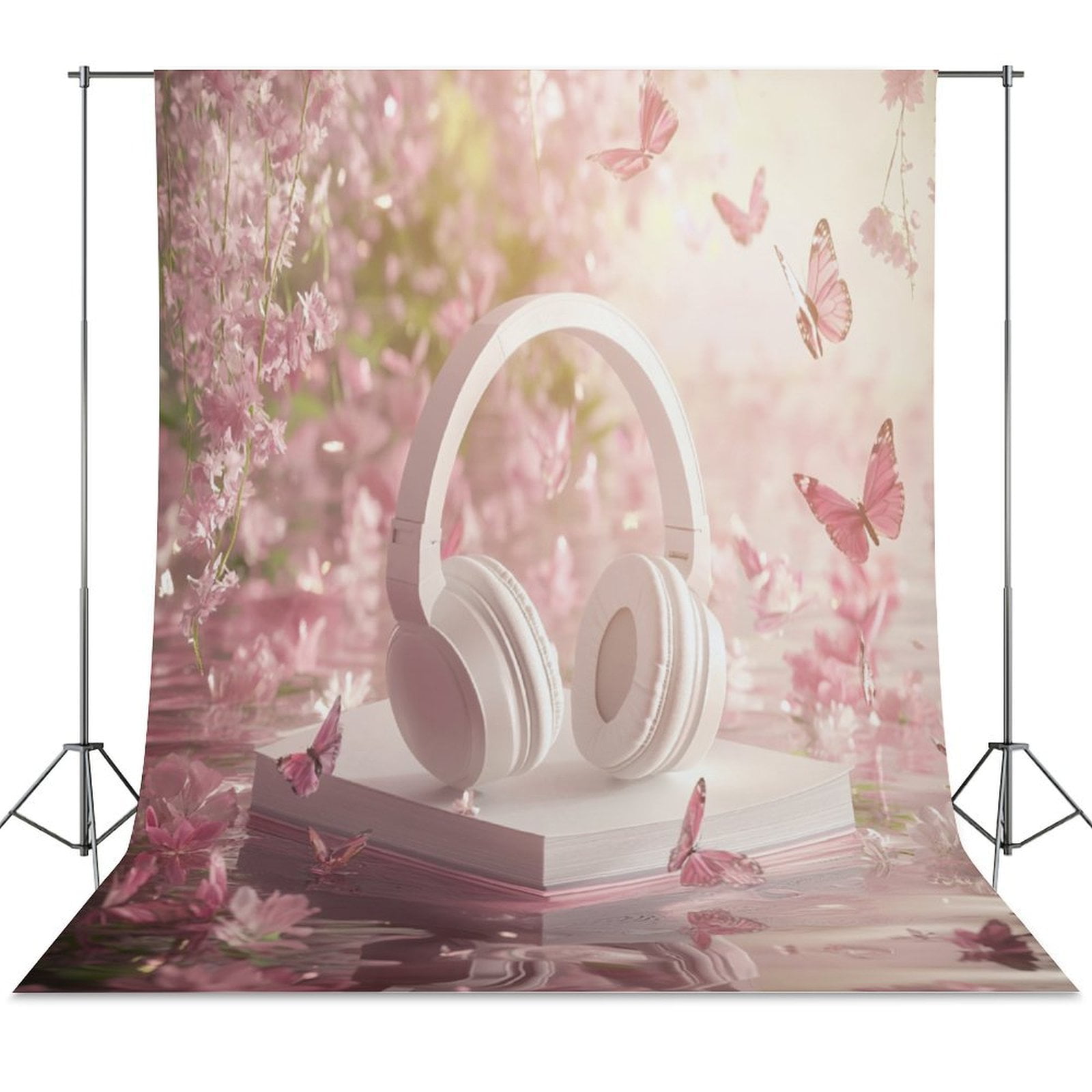 Butterfly Dancing Spring Wall Backdrop Background Floral Backdrops ...