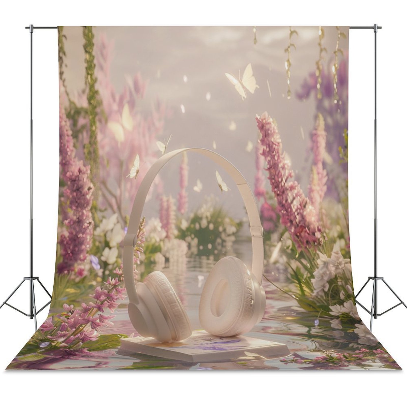 Butterfly Dancing Spring Wall Backdrop Background Floral Backdrops ...