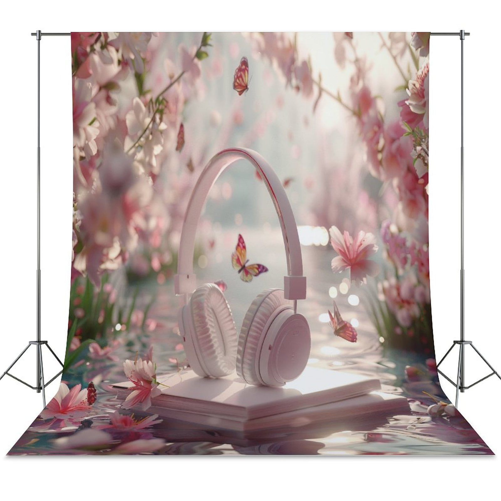 Butterfly Dancing Spring Wall Backdrop Background Floral Backdrops ...