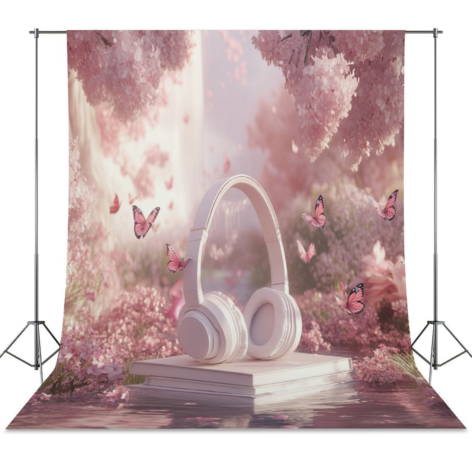 Butterfly Dancing Spring Wall Backdrop Background Floral Backdrops ...