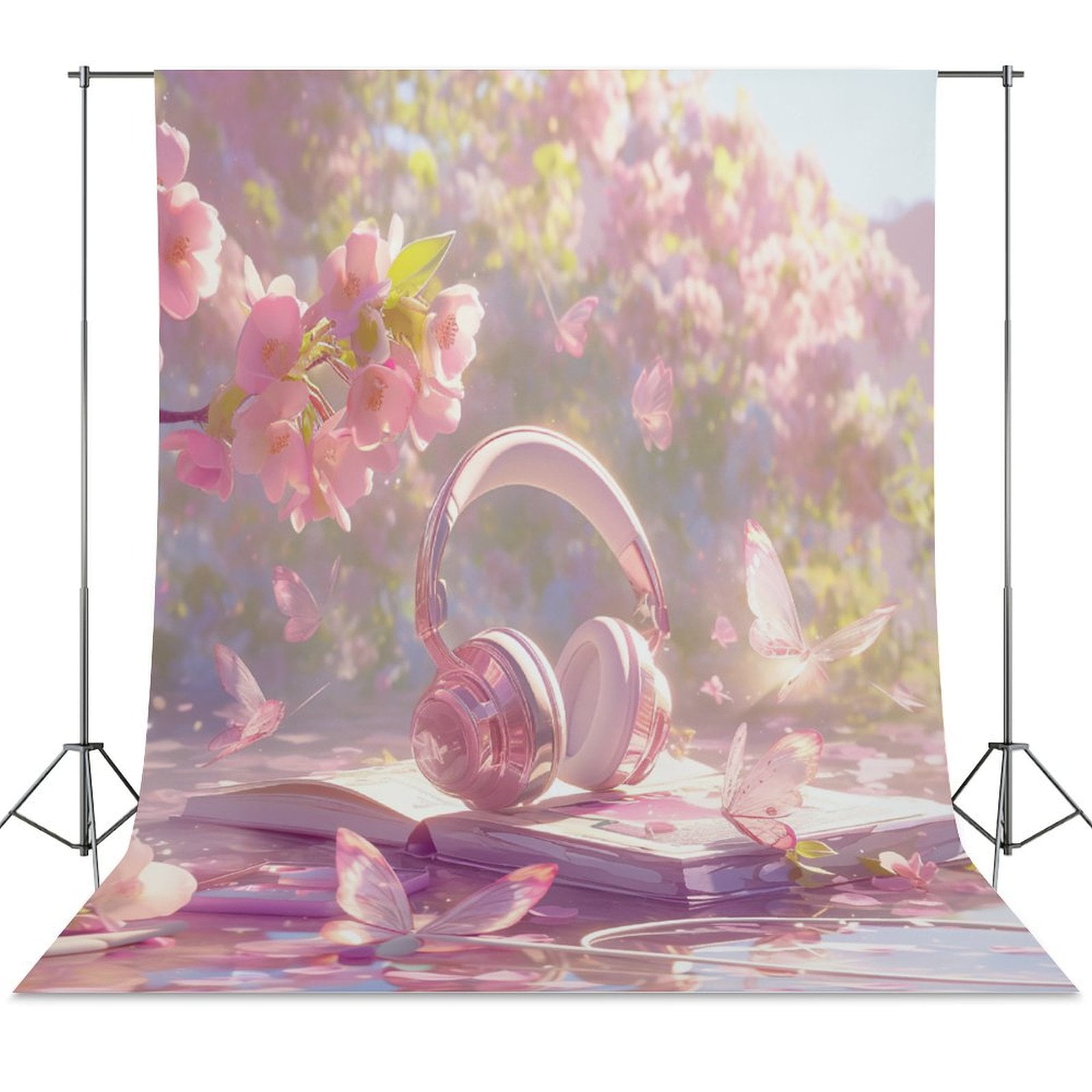 Butterfly Dancing Spring Wall Backdrop Background Floral Backdrops ...
