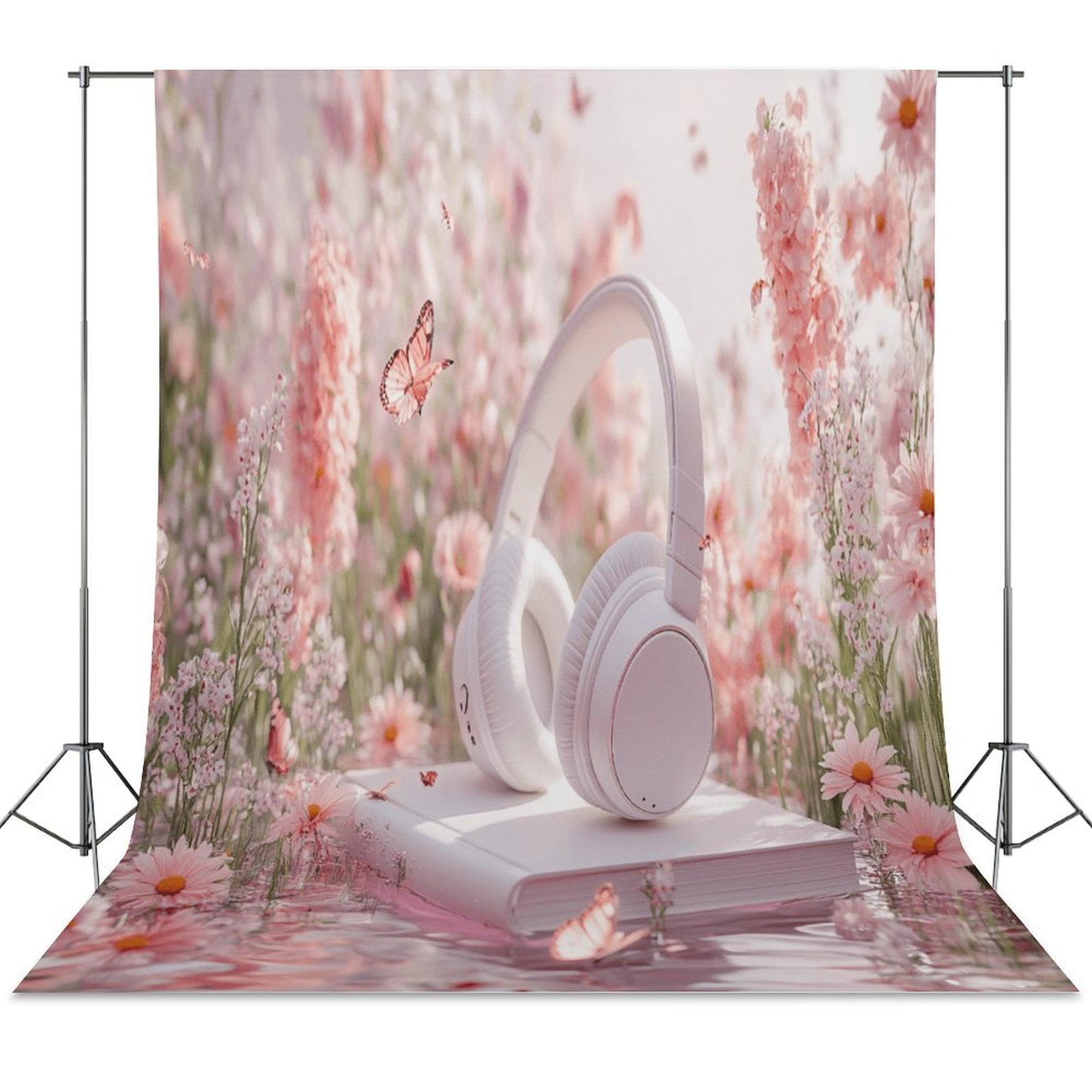 Butterfly Dancing Spring Wall Backdrop Background Floral Backdrops ...