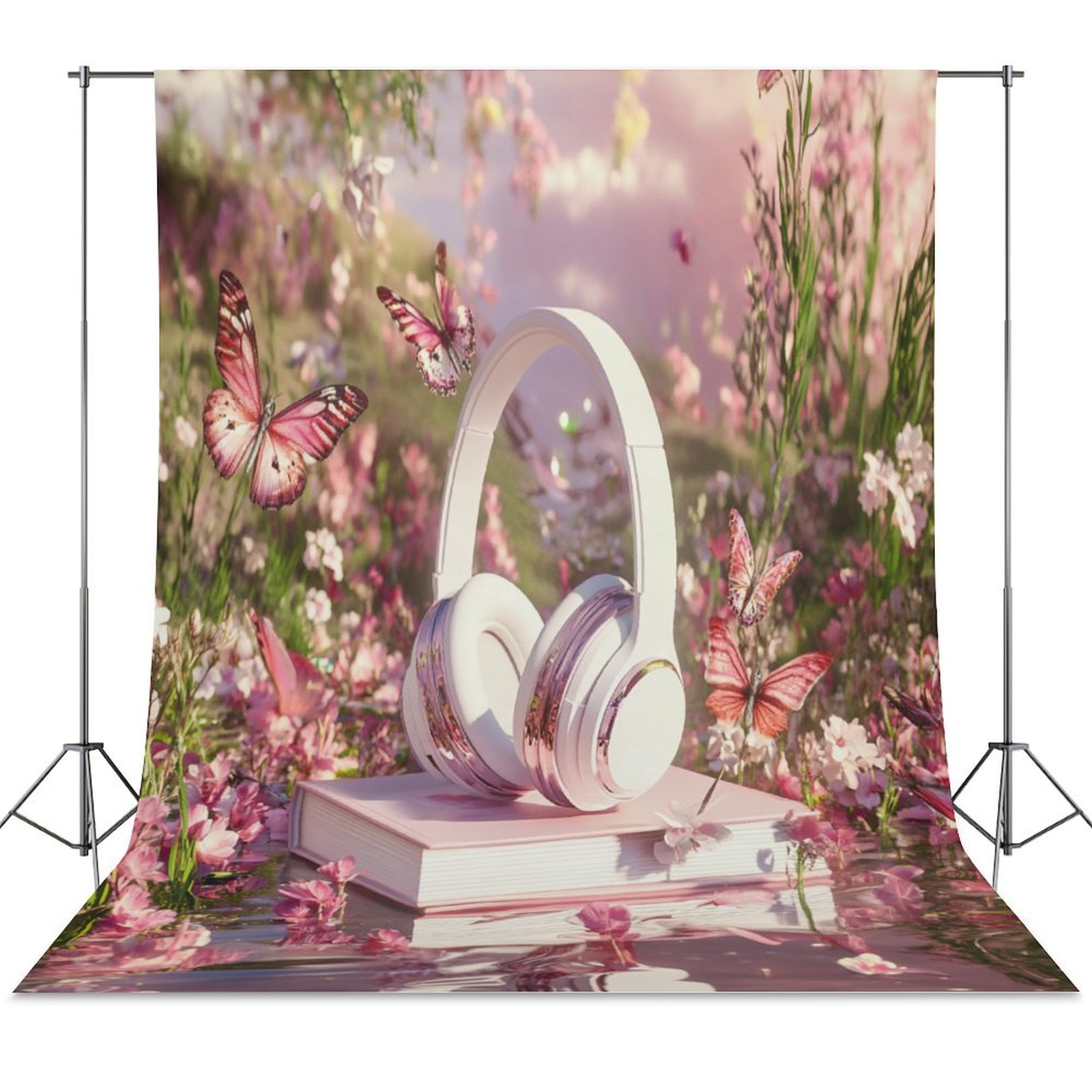 Butterfly Dancing Spring Wall Backdrop Background Floral Backdrops ...