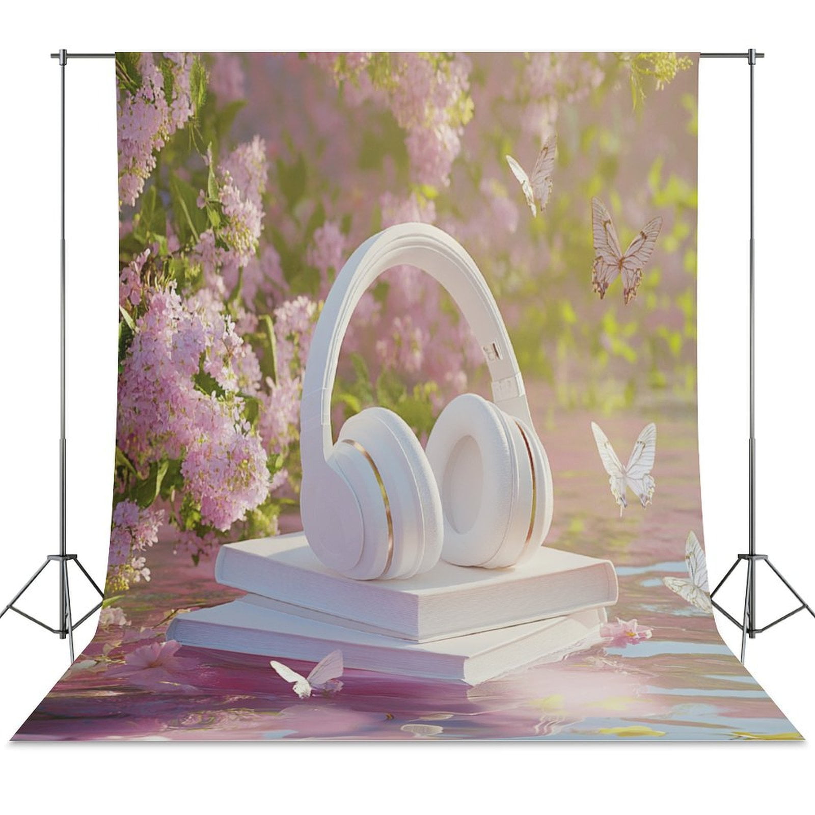 Butterfly Dancing Spring Wall Backdrop Background Floral Backdrops ...