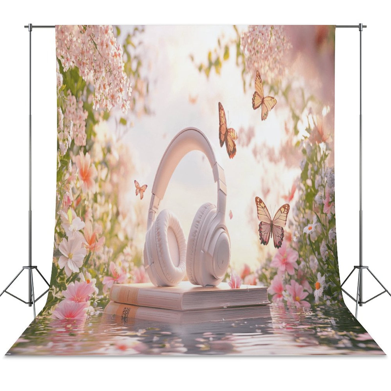 Butterfly Dancing Spring Wall Backdrop Background Floral Backdrops ...