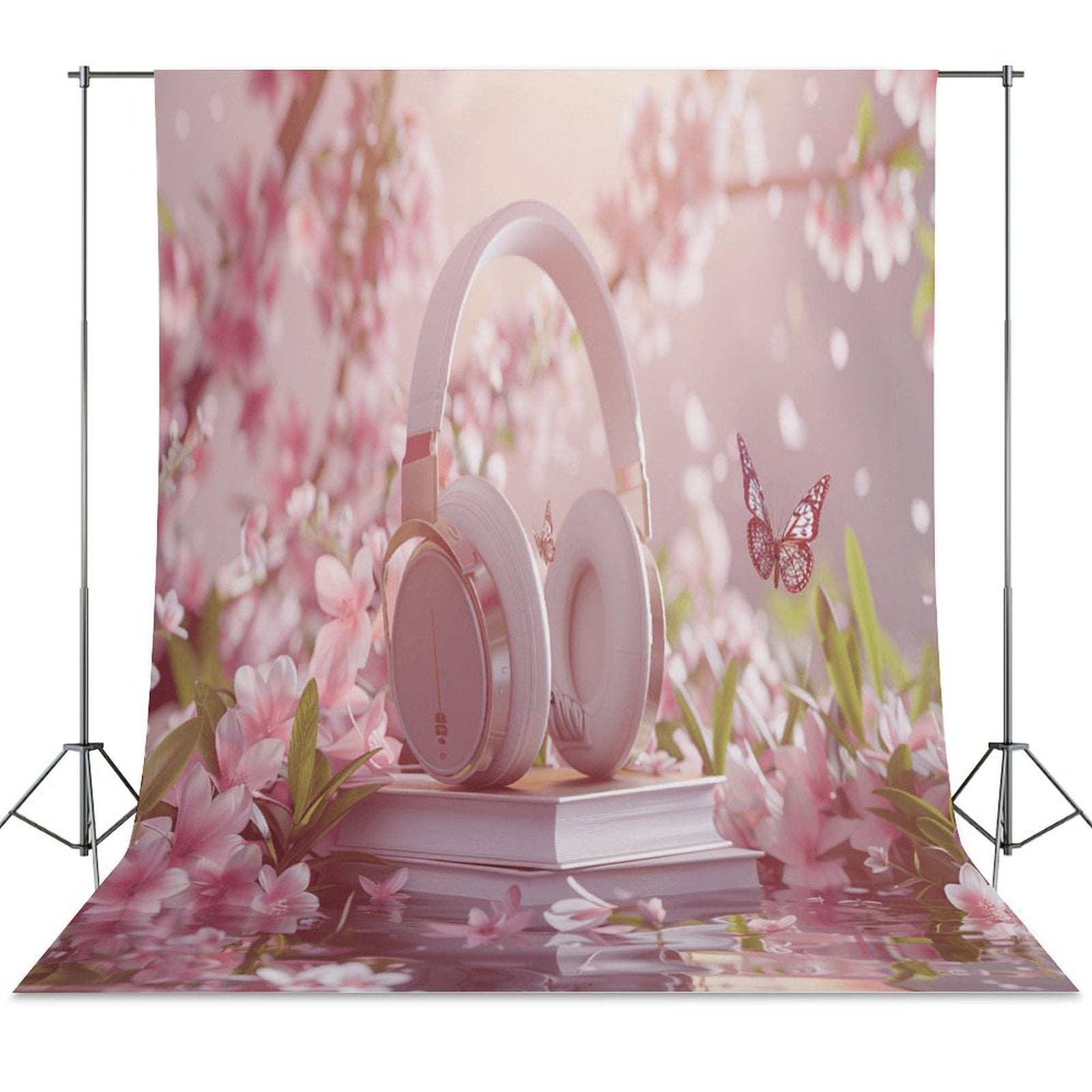 Butterfly Dancing Spring Wall Backdrop Background Floral Backdrops ...