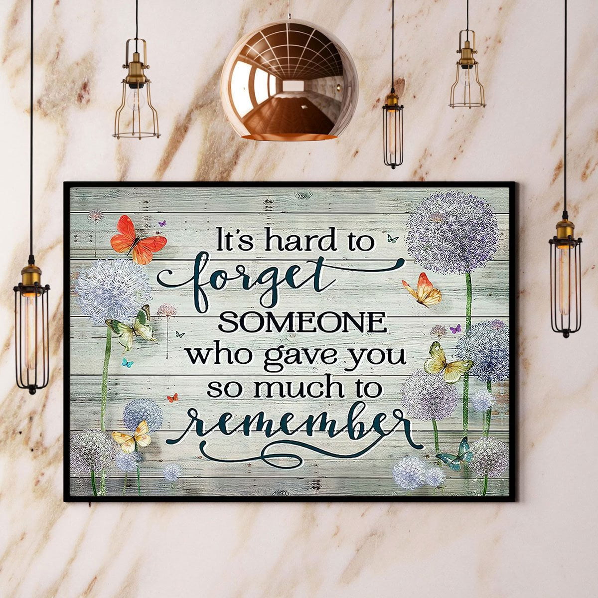 Butterfly & Dandelion It'S Hard To Forget Someone Paper Poster No Frame ...