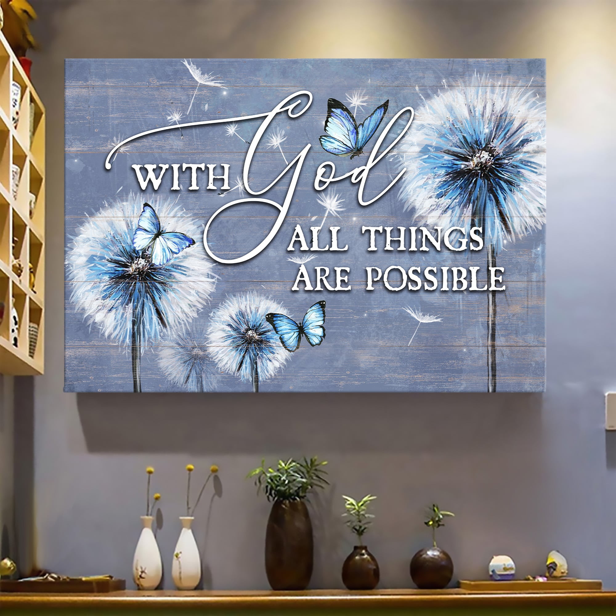 Butterfly, Dandelion, With God Every Are Possible - Jesus Landscape ...