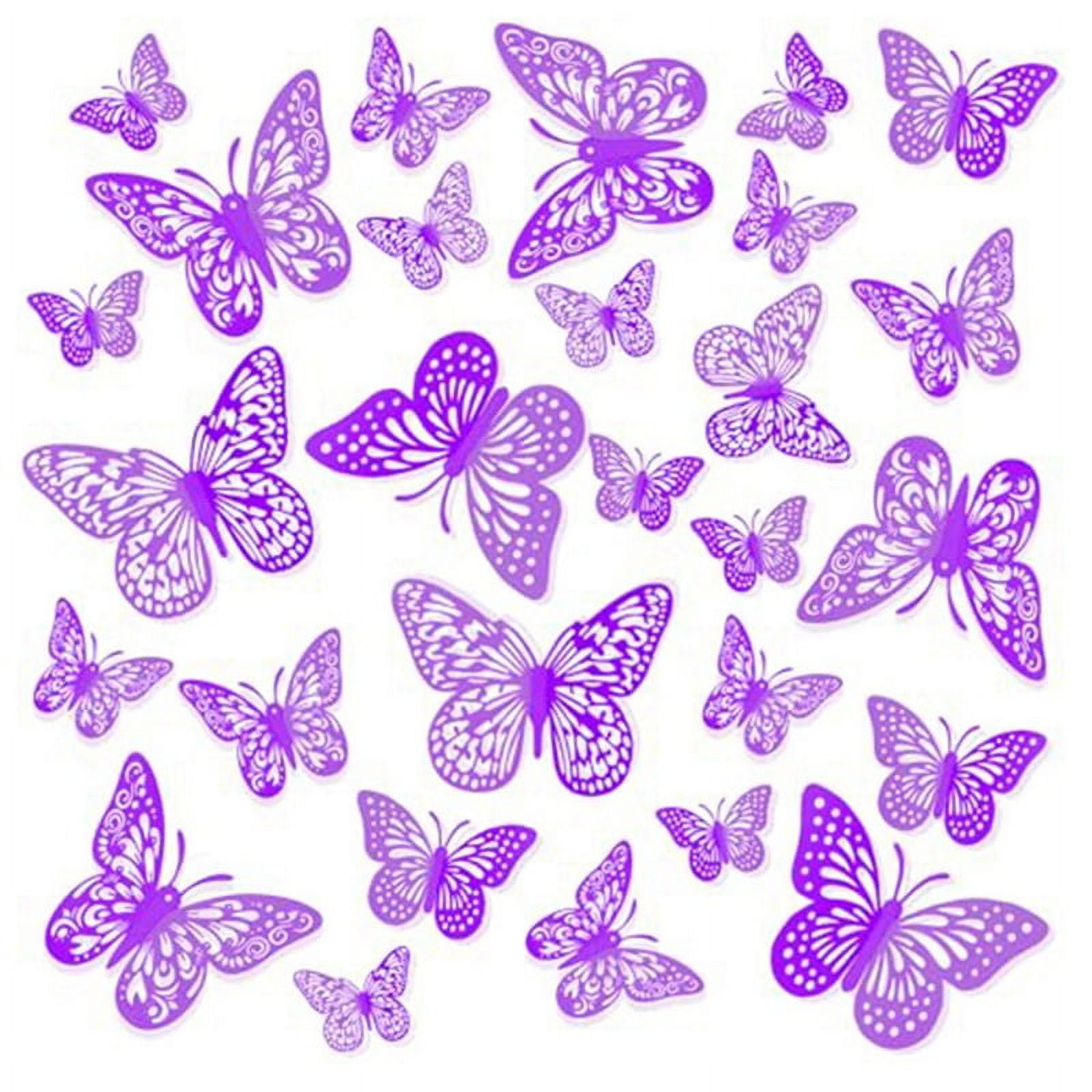 Butterfly Decorations, 48pcs, 3 Styles & Sizes Each, Wall Cake Decor ...
