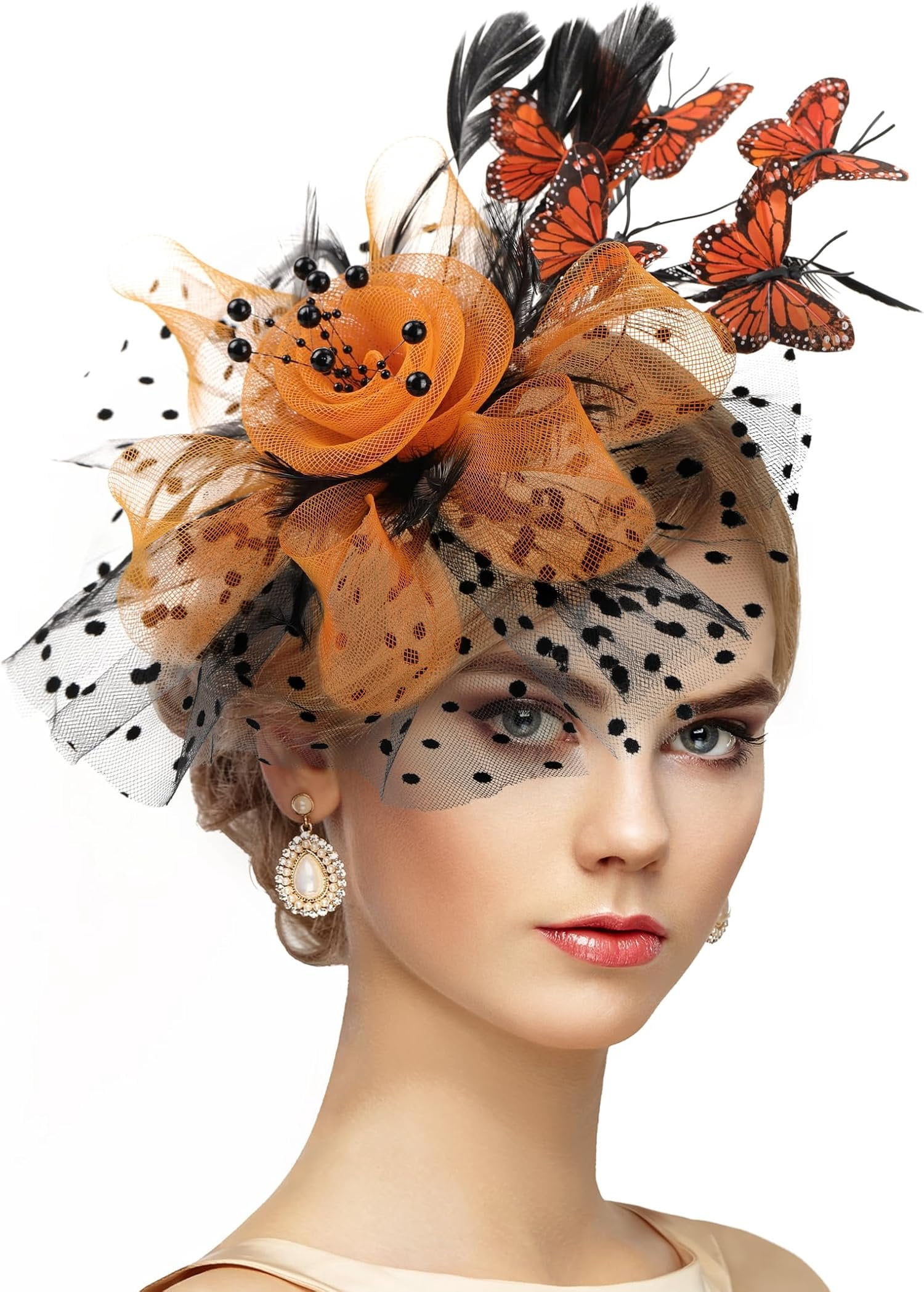 Butterfly Derby Hat 2025 - Classic Party Hats with Hair Clip, 1920s 50s ...