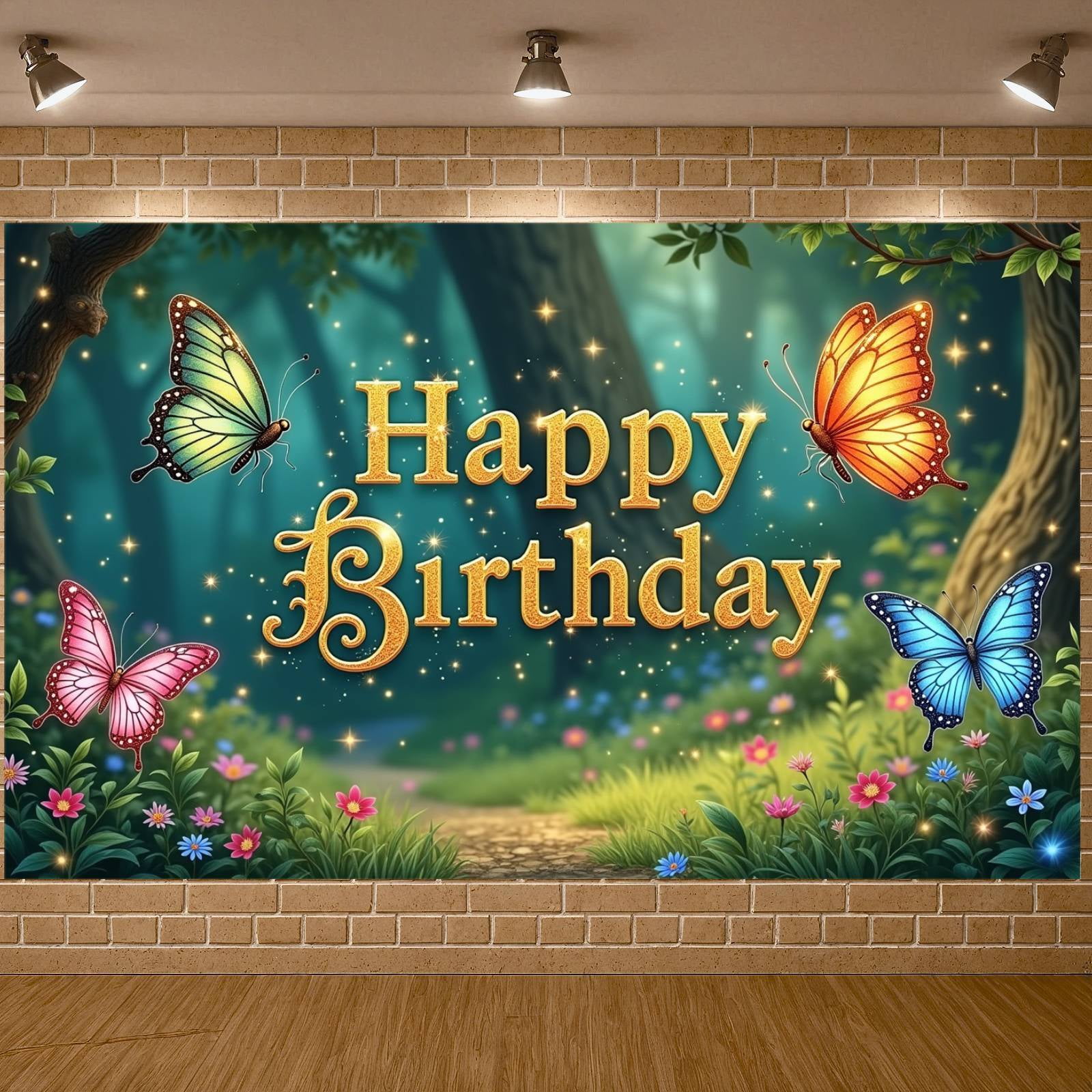 Butterfly Design Banner Floral Pattern Butterfly Birthday Display ...