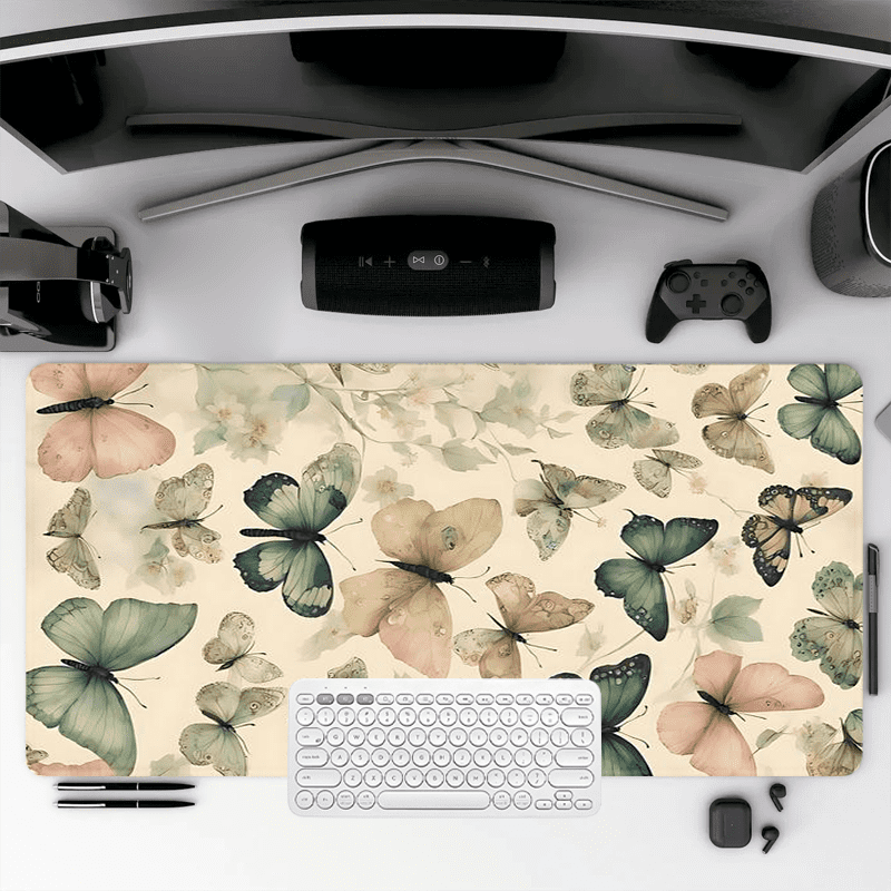 Butterfly Design Mouse Pad 35.4 x 15.8 inches Rubber Desk Mat for ...