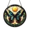 Butterfly Design Suncatcher Window Hanging, Vibrant Stained Glass Style ...