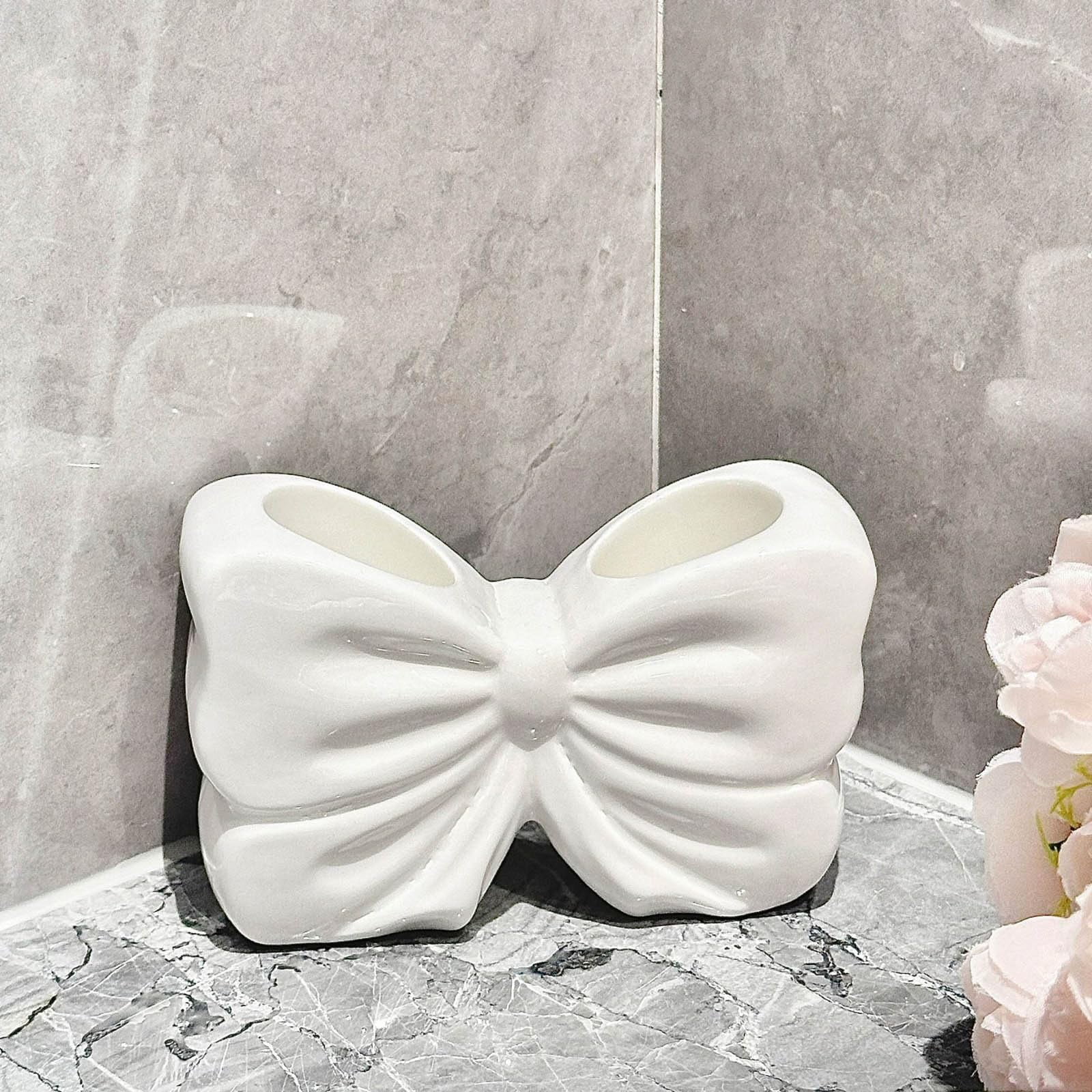 Butterfly Design Toothbrush holder, Bow Bathroom Decor, Bathroom ...
