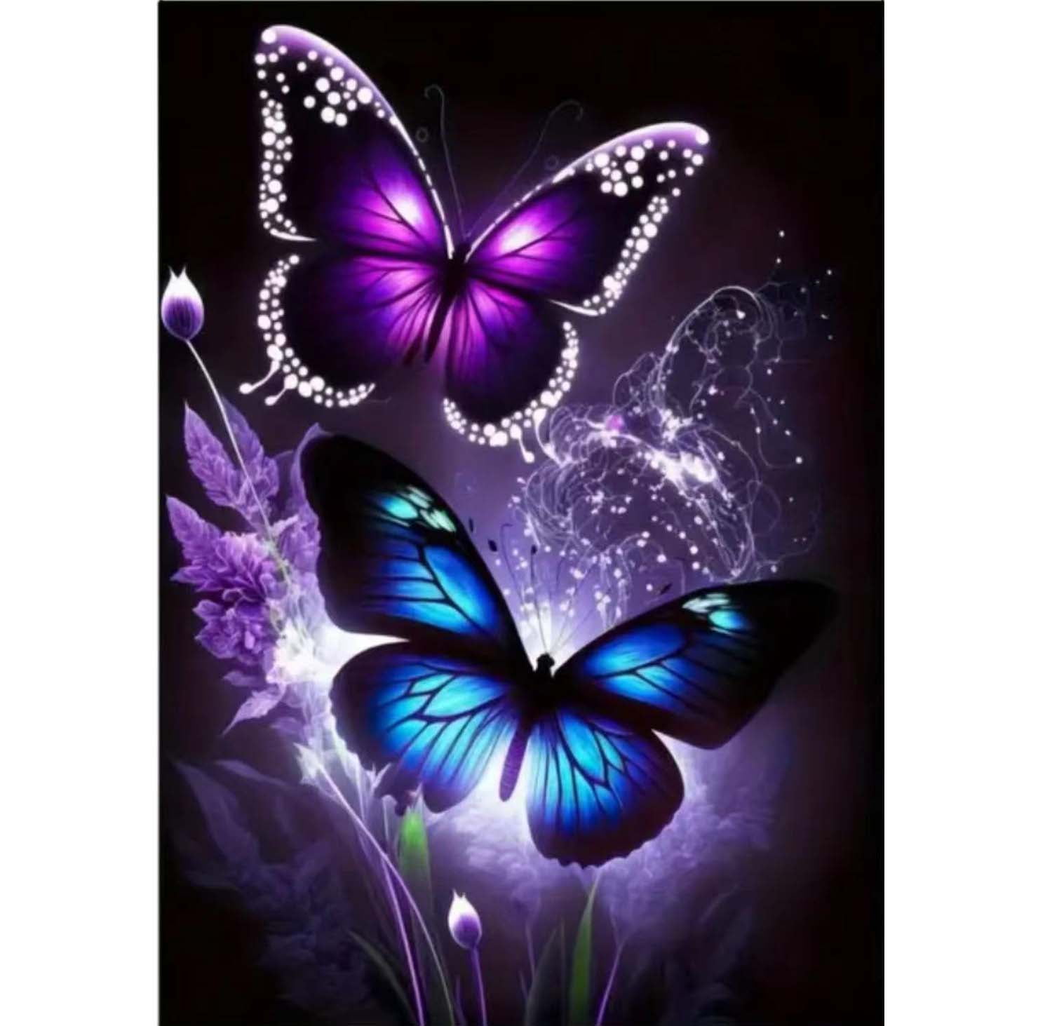 Butterfly Diamond Art Painting Kits for Adults, Full Drill Diamond Dots ...