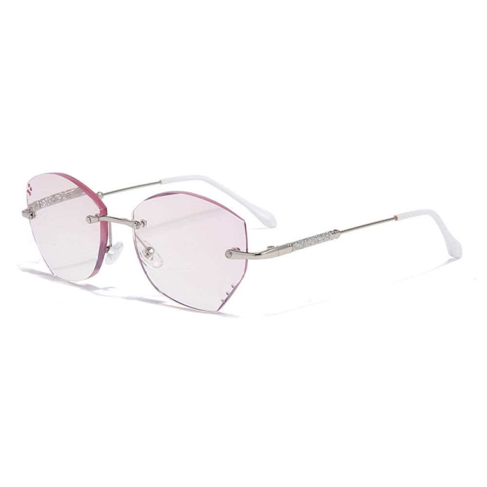 Butterfly Diamond Silver Reading Glasses 1.50 Gradient Pink Frameless ...