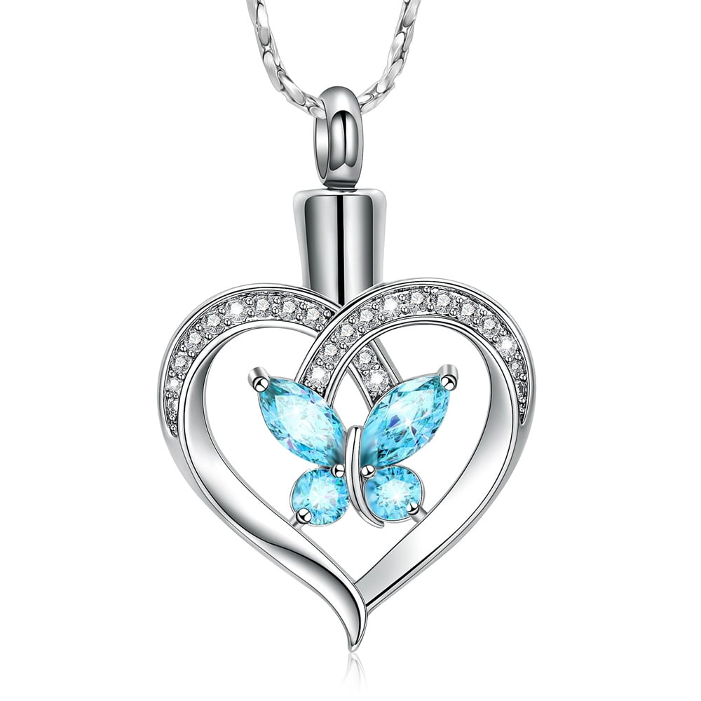 Butterfly Double-Layer Openwork Heart Urn Pendant Cremation Jewelry for ...