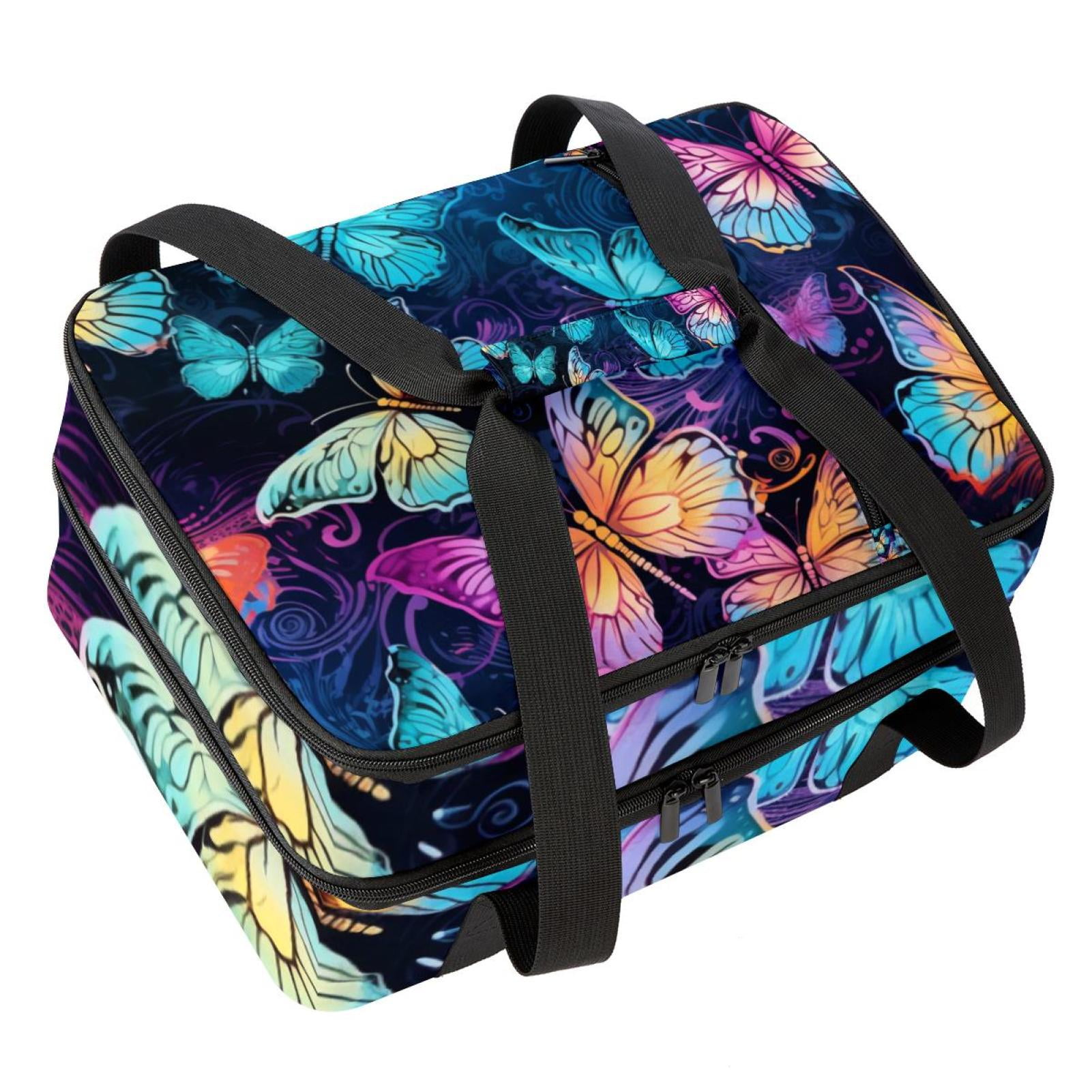 Butterfly Double Layered Insulated Refrigerated Lunch Bag with Large ...