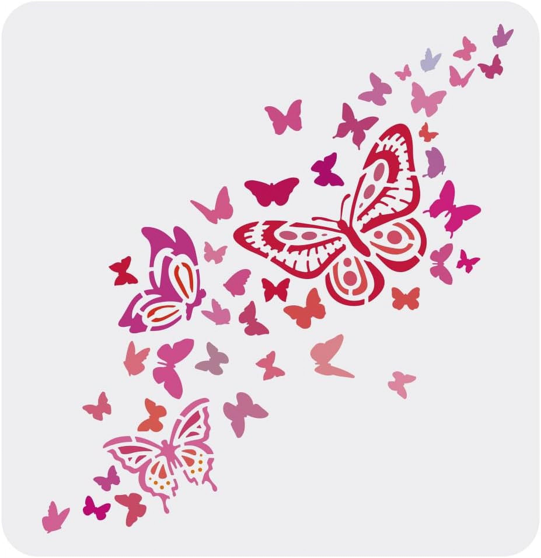 Butterfly Drawing Painting Stencils Templates (11.8x11.8inch) Plastic ...