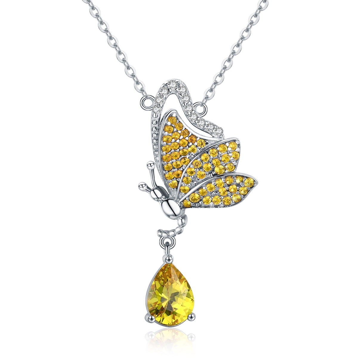 Butterfly Dream Sterling Silver Necklace - 925 Silver Adjustable Chain ...