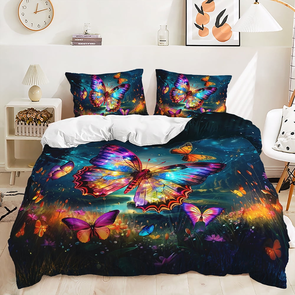 Butterfly Duvet Cover Boys Kids Butterfly Bedding Set Girls Teens ...