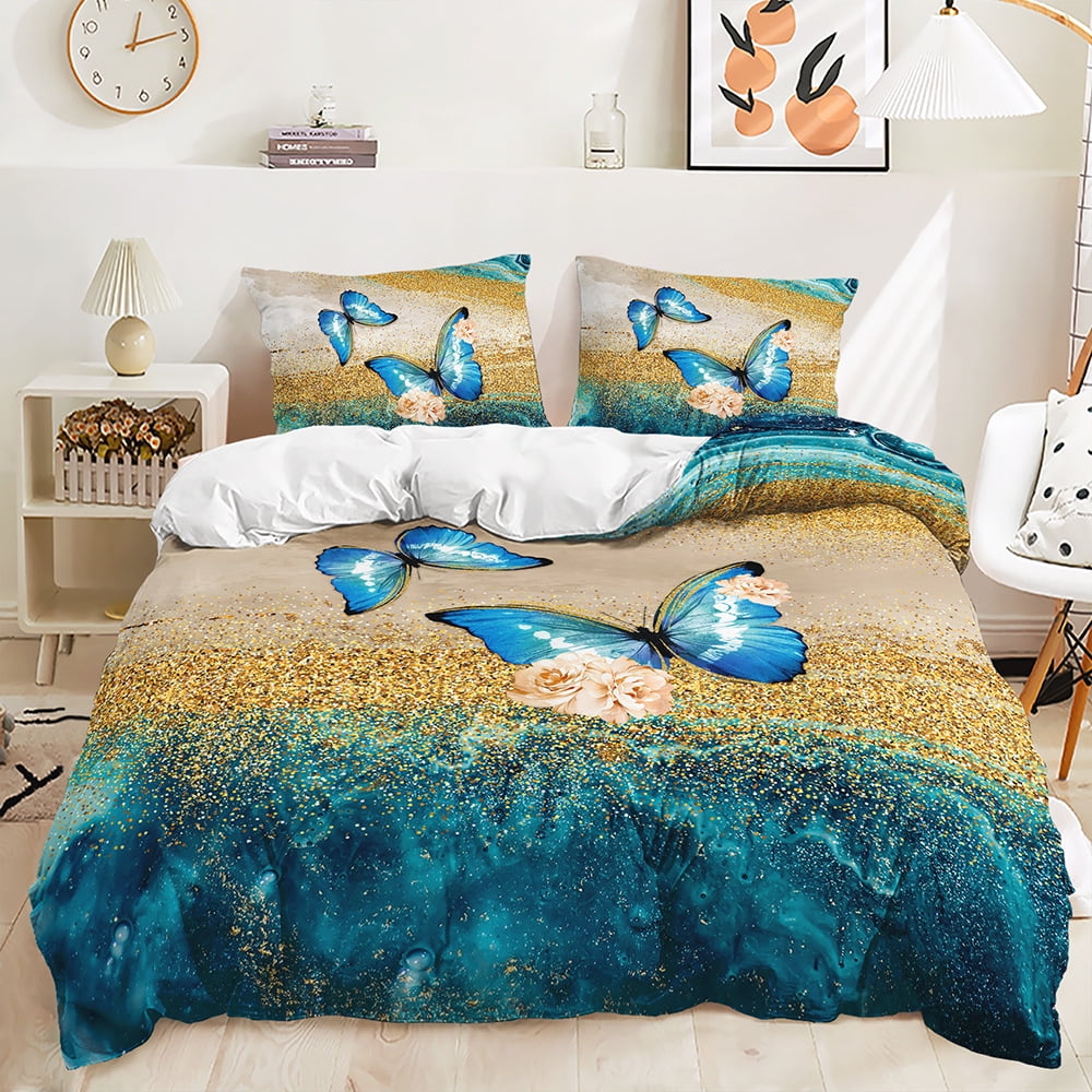 Butterfly Duvet Cover Boys Kids Butterfly Bedding Set Girls Teens ...