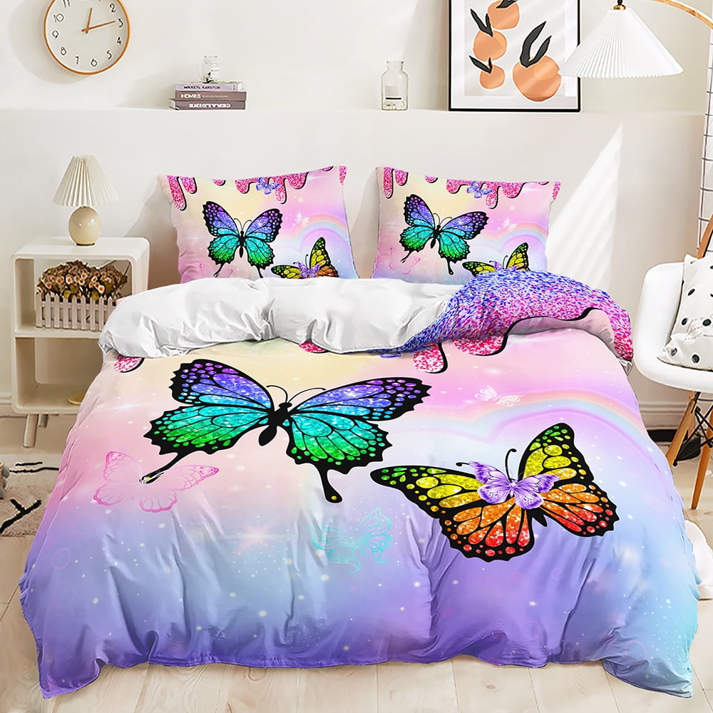 Butterfly Duvet Cover Boys Kids Butterfly Bedding Set Girls Teens ...
