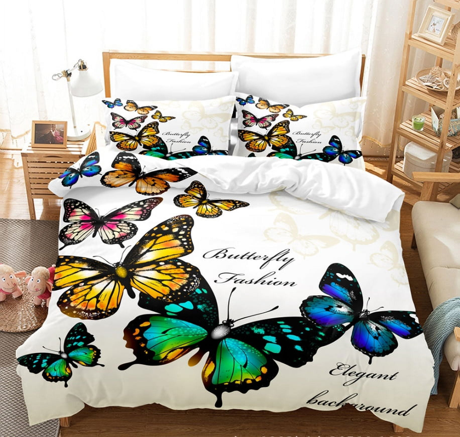 Butterfly Duvet Cover Boys Kids Butterfly Bedding Set Girls Teens ...