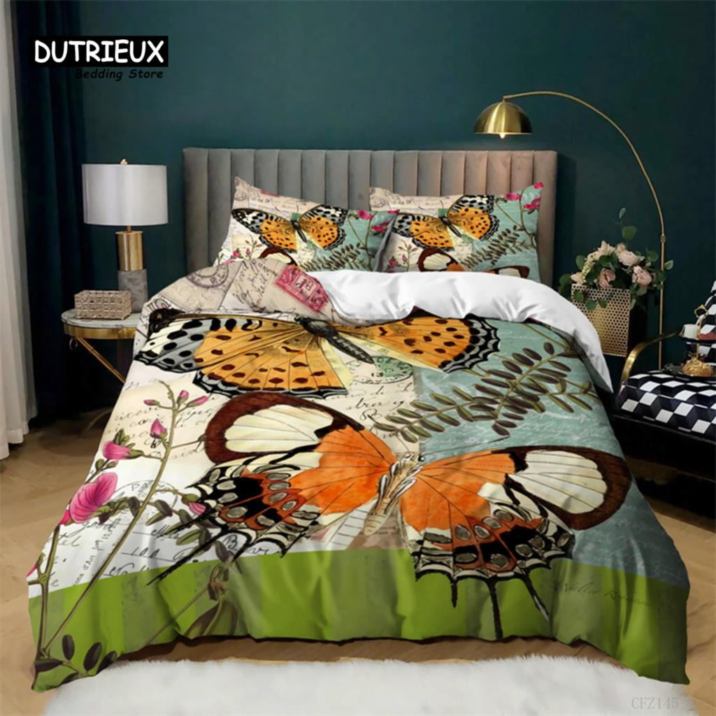 Butterfly Duvet Cover Europe Geometric Moth Bedding Set Size For Kids ...